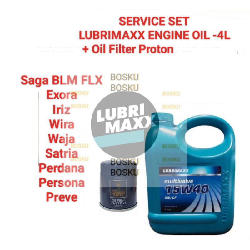 Proton oil Filter +Lubrimaxx 15W40-4L Engine Oil (Preve iriz Exora Saga ...
