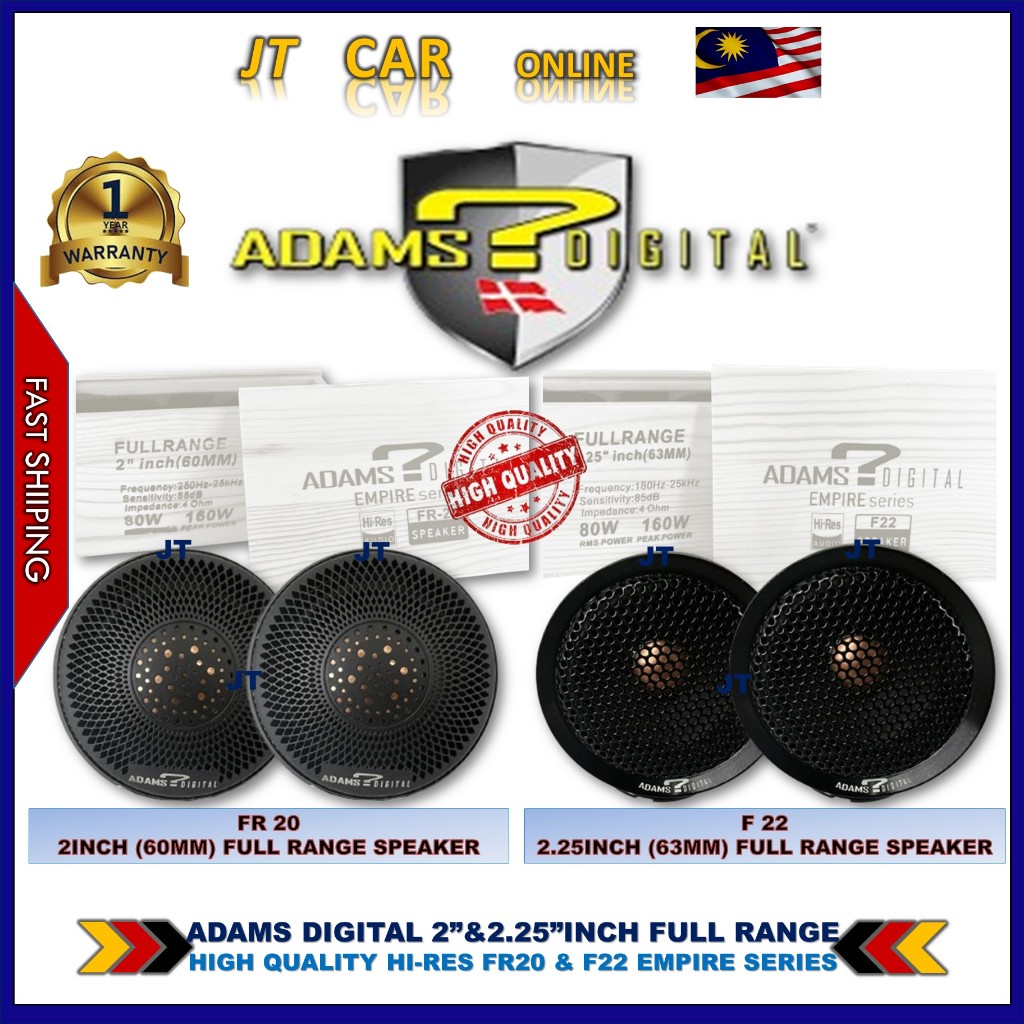 Adams Digital 2”&2.25"Inch Full Range High Quality Hi-Res FR20 & F22 ...