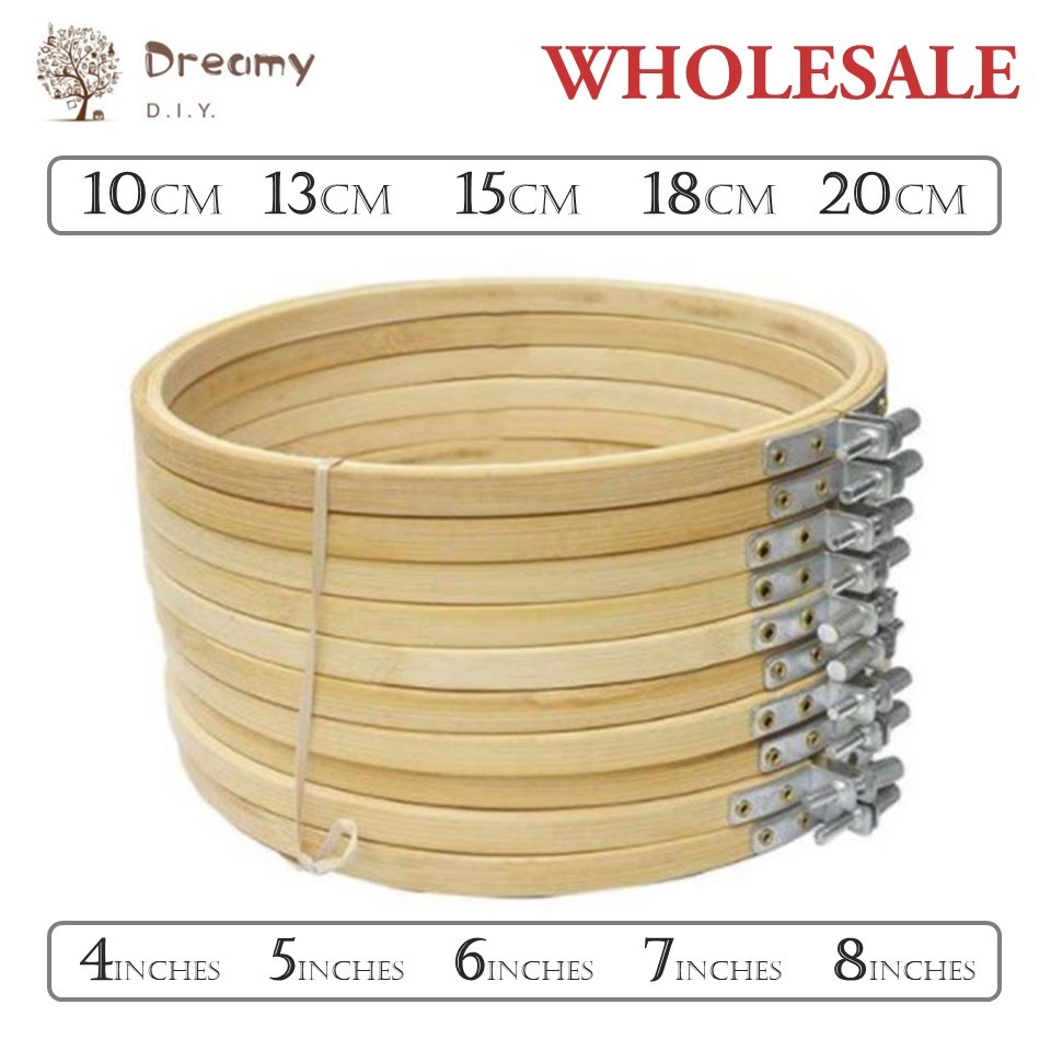 (M'SIA READY STOCK)Wooden Bamboo Embroidery hoop cross stitch hoop Ring ...