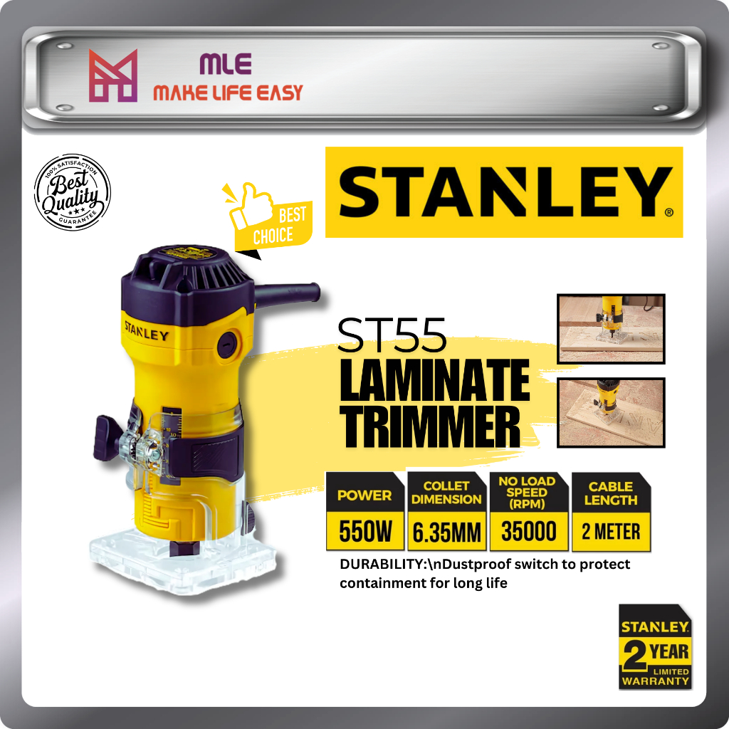 STANLEY Laminate Trimmer 550W ST55 - 2 Years Warranty ( STANLEY CORDED ...