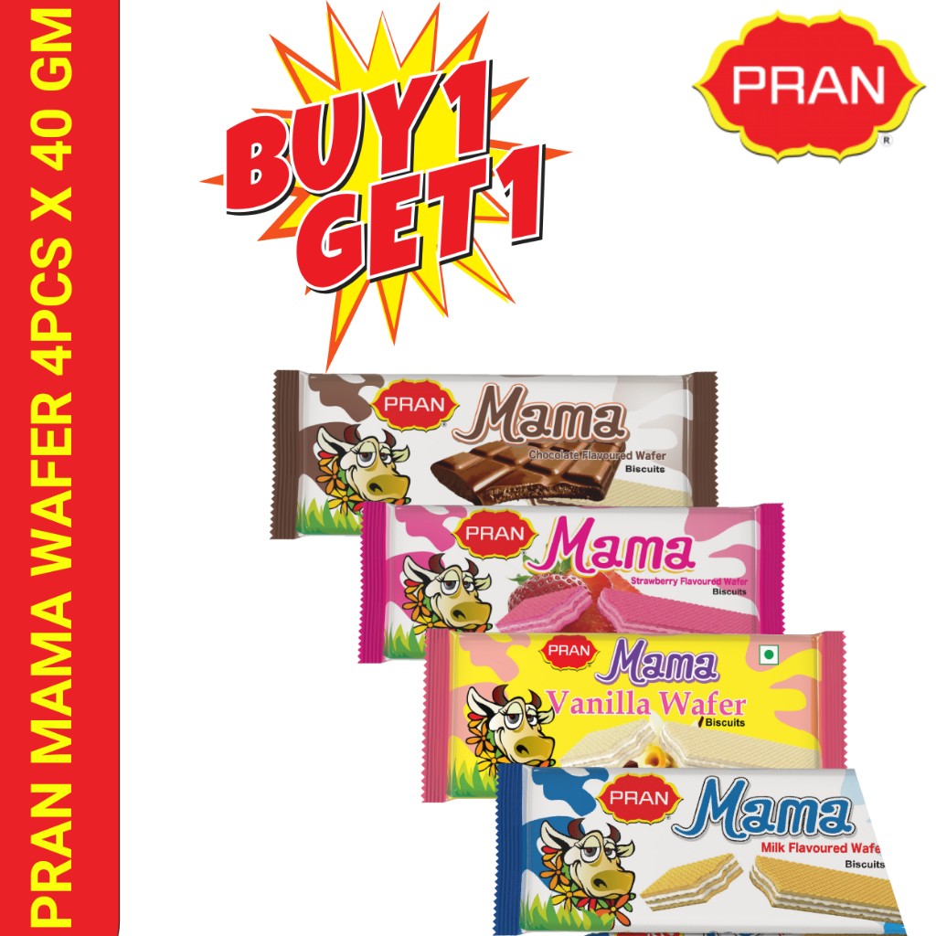 BUY 1 GET 1 PRAN MAMA WAFFER COMBO 4 PCS X 40 GM | Shopee Malaysia