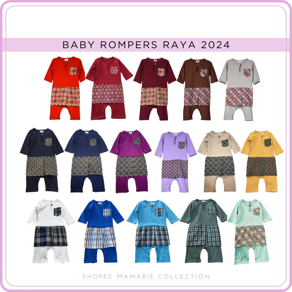 Baby Rompers Raya 2025 with Sampin Baby Boy Newborn Cotton Jumper Melayu Sampin Budak Jumpsuits ...