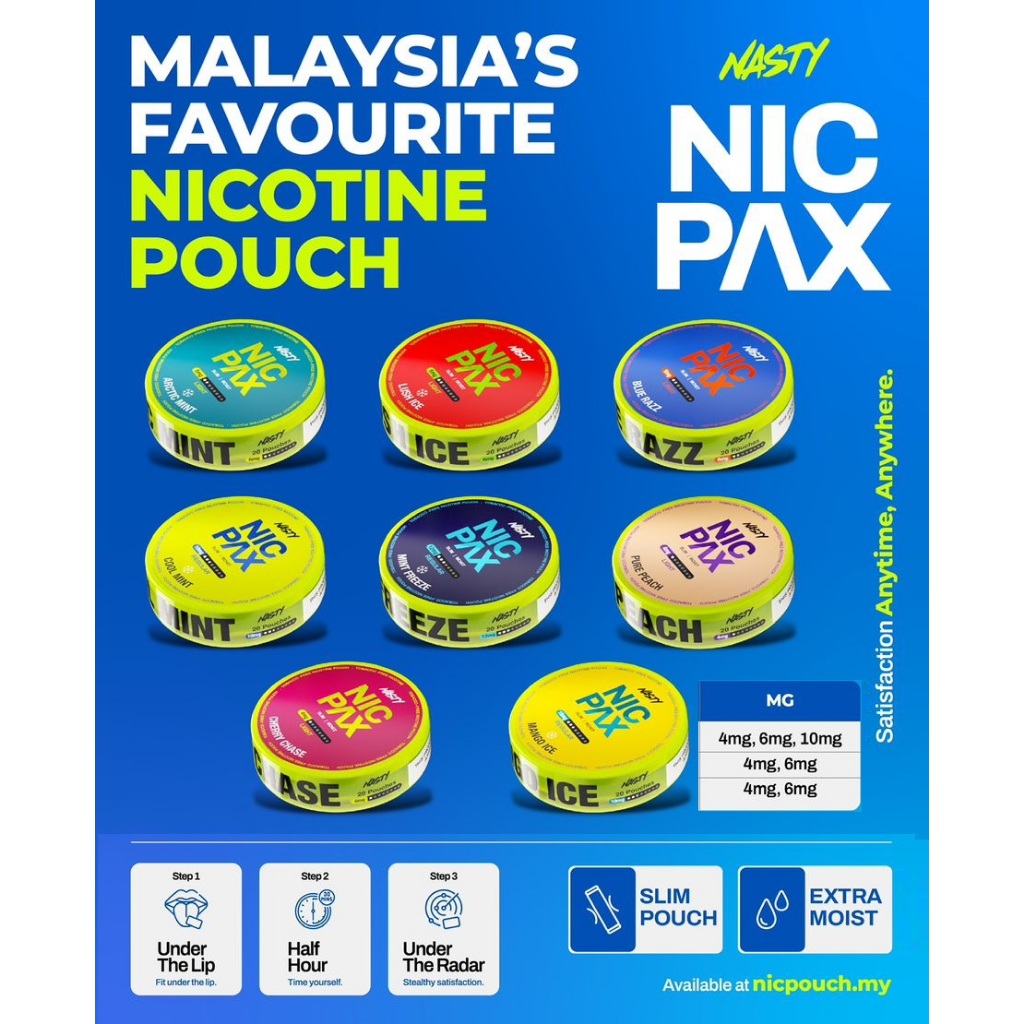 NASTY NICPAX 20 pieces in a can oral pouce | Shopee Malaysia