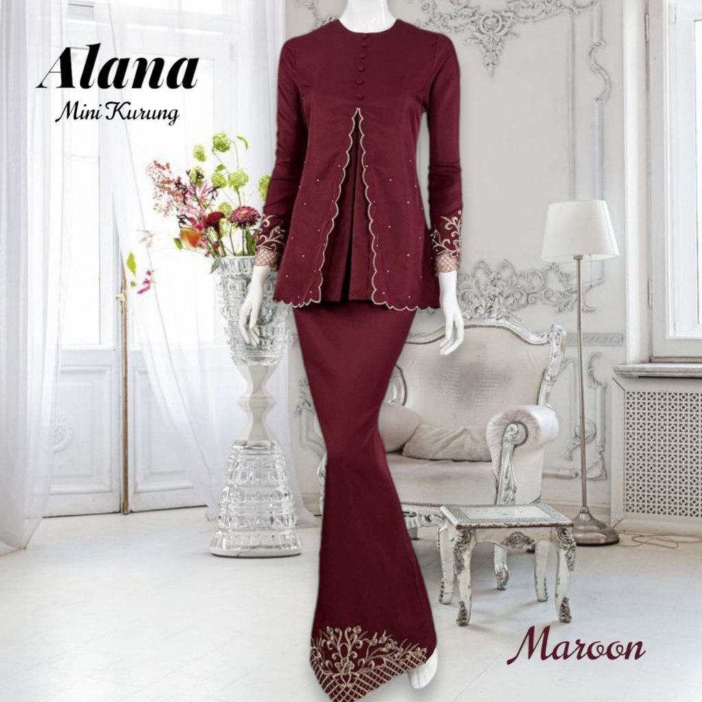 Kurung Modern - Baju Kurung Mini Moden Alana Sulam | Shopee Malaysia