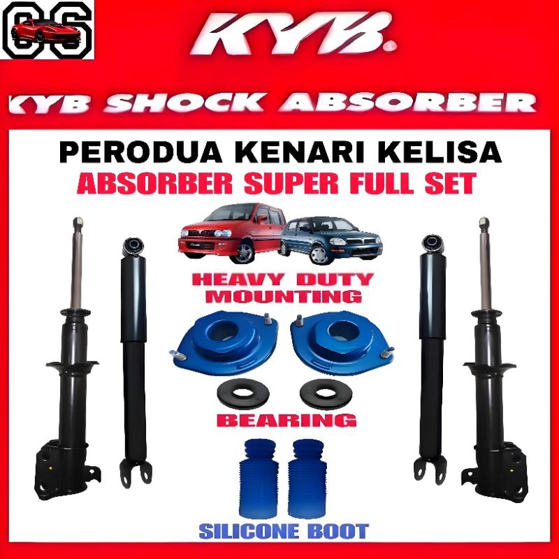 CS KYB PERODUA KENARI KELISA ABSORBER FRONT / REAR + BOOT SILICONE ...