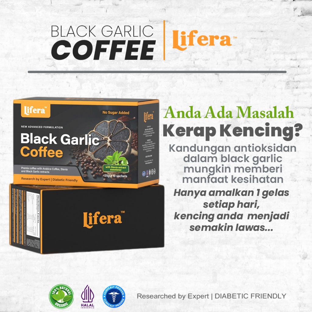 Kopi Black Garlic Lifera Solusi Penyakit 3 Serangkai Kencing Manis ...