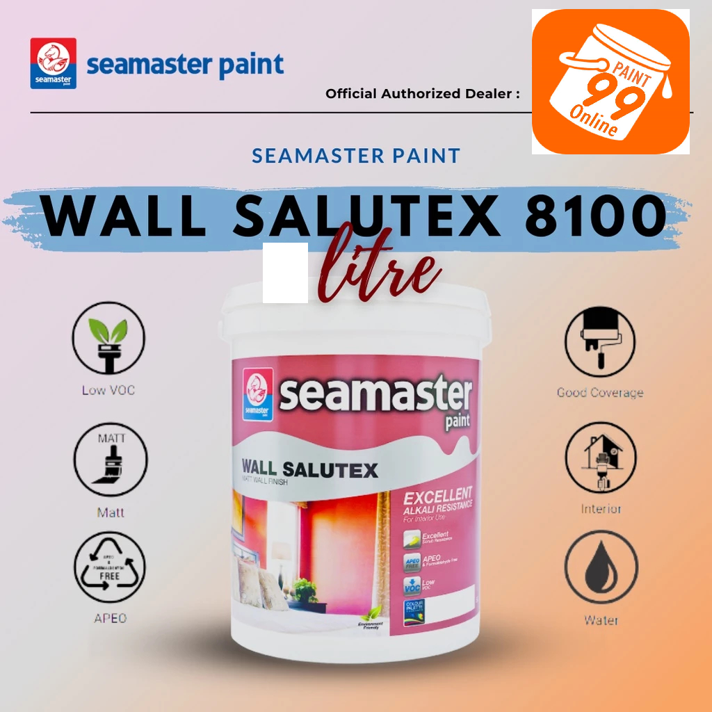 15L Seamaster Paint (WALL SALUTEX ) 8100 COLOUR Walltex Cat Air Dalam ...