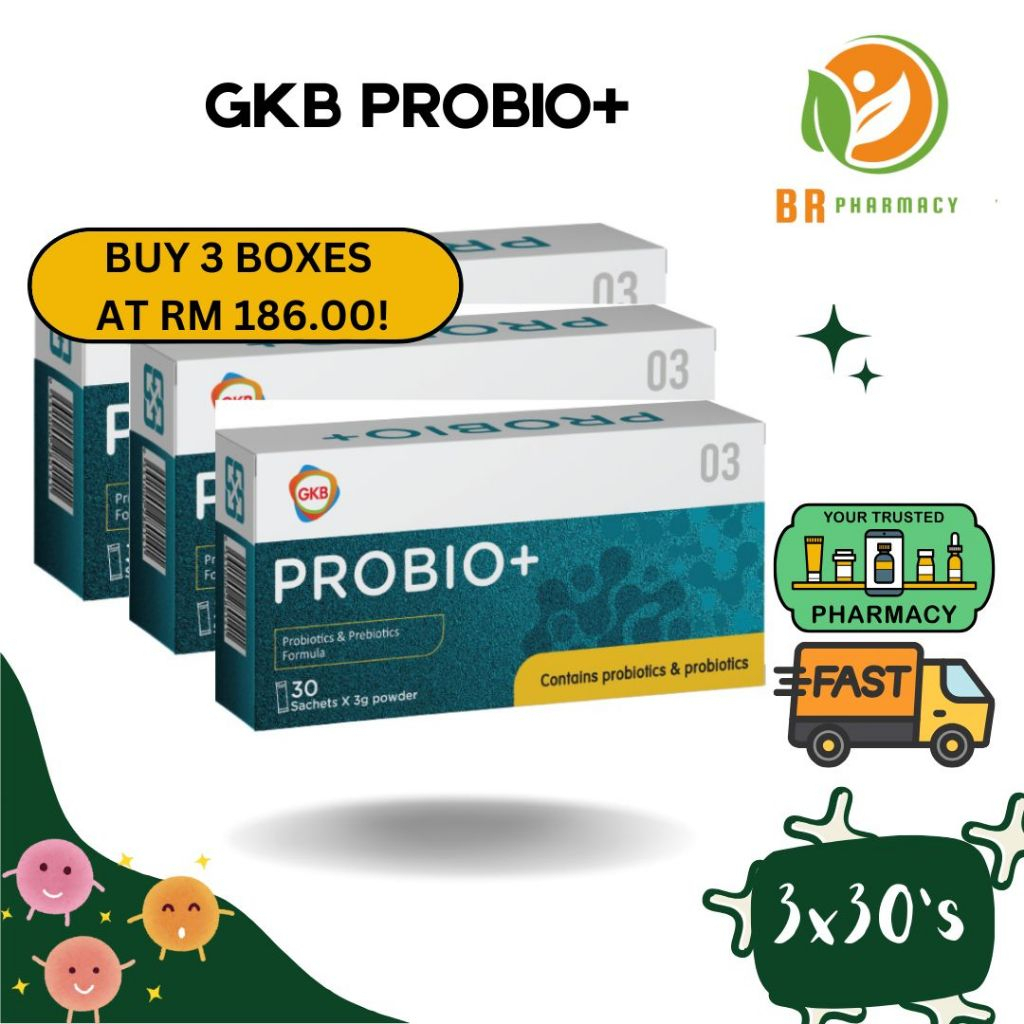 [1 BOX] [3 BOX] GKB Probio+ (Probiotics & Prebiotics Formula) 3g x 30 ...