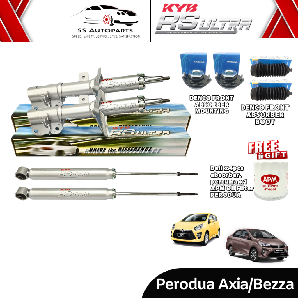 KYB RS ULTRA Perodua Axia (14'-22'), Bezza Heavy Duty Front & Rear ...