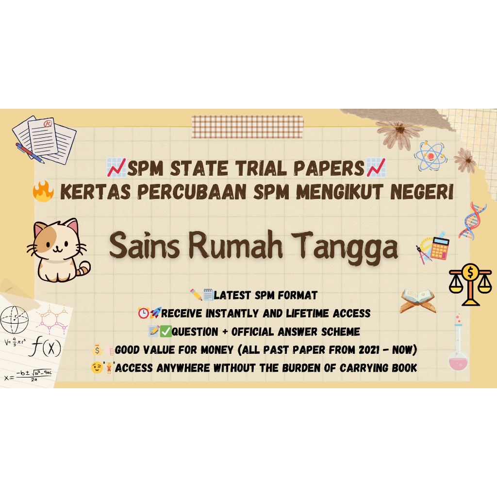🔥Updated 2024🔥 SPM Sains Rumah Tangga State E-Trial Percubaan Papers in ...