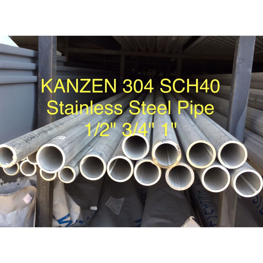 [1FT / 2FT] Kanzen SUS304 SCH40 Stainless Steel Pipe 1/2" 15MM 304 Pipe Kanzen Pipe S/S 304 Pipe ...