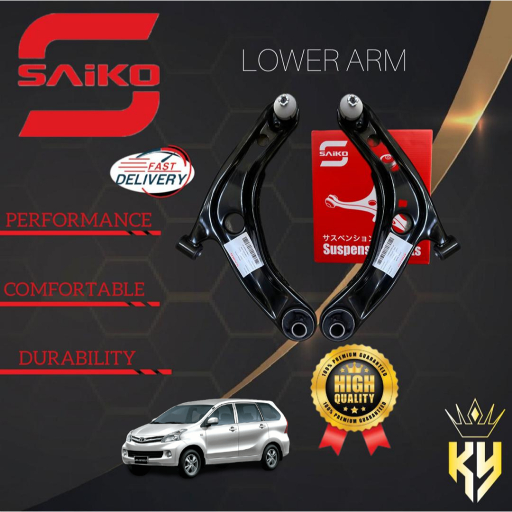 SAIKO FRONT LOWER ARM TOYOTA AVANZA F651, F652 (48068-BZ170) (48069 ...
