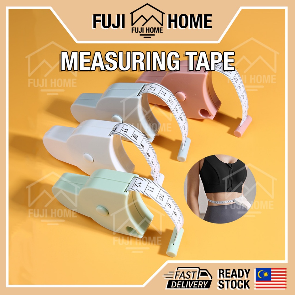 🏠READY STOCK🏠Body Measuring Tape Portable Auto Retract Button Millet ...