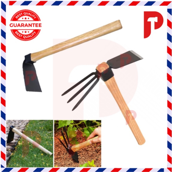 Cangkul Kayu 🔥 Ready Stocks 🔥 Mini Hoe with Wood Handle / Two Way ...