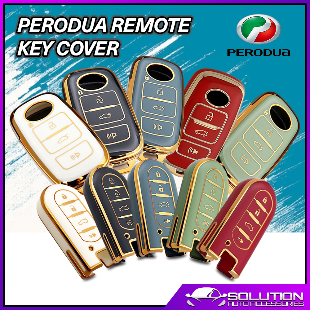 PERODUA Key Cover Chrome Reflection TPU Car Key Cover MYVI BEZZA AXIA ...