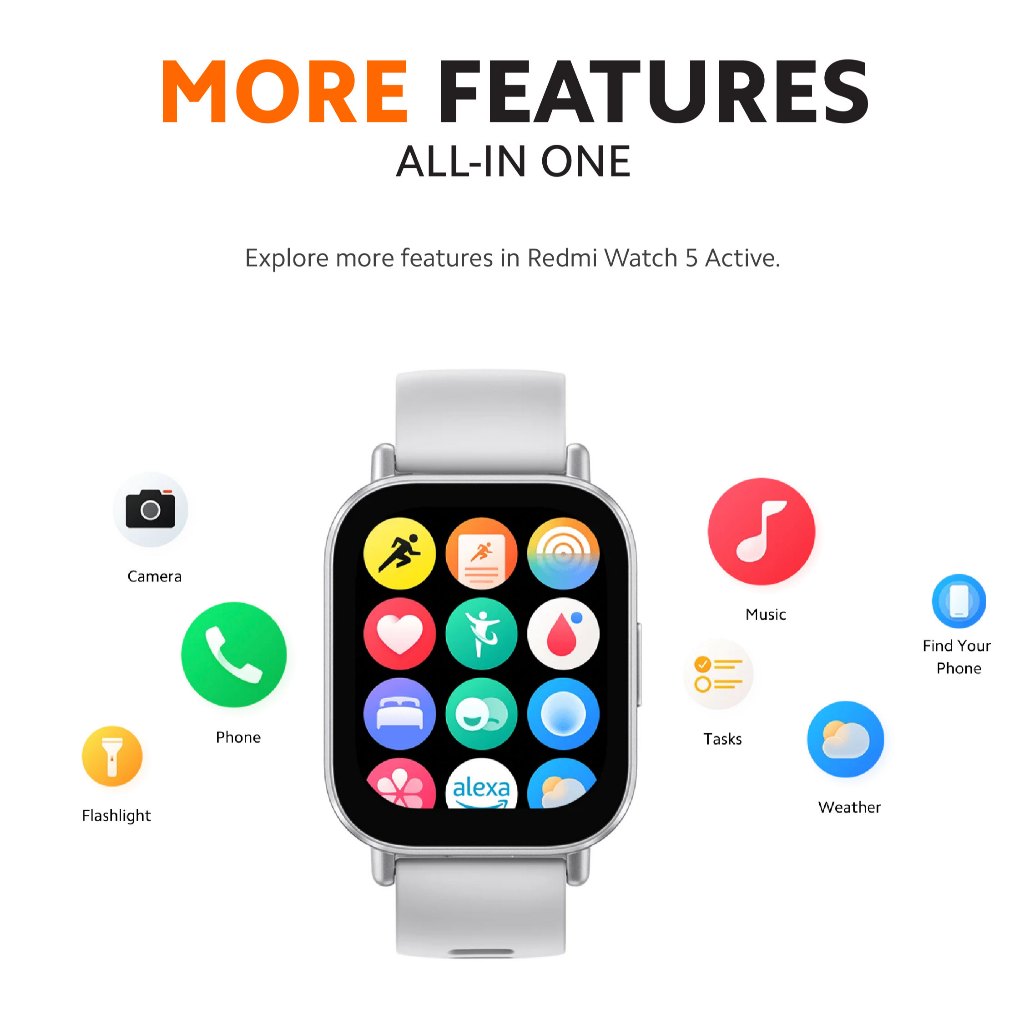Redmi Watch 5 Active | Ultra-Large LCD Display | Bluetooth Phone Call ...