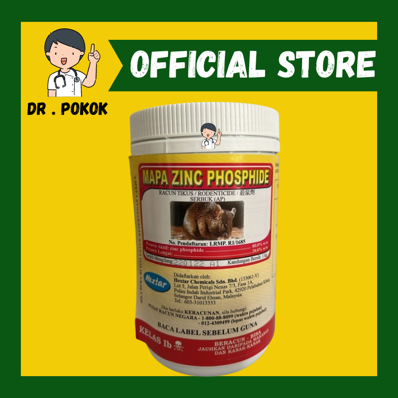 [ORIGINAL] 1KG Mapa Zinc Phosphide Racun Tikus Serbuk Hitam Sesuai ...
