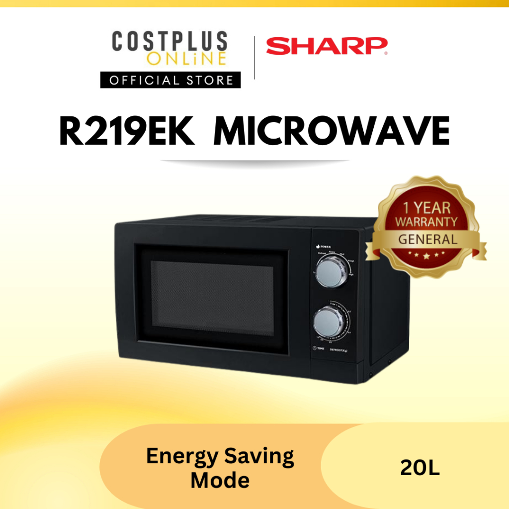 Sharp Microwave Oven 20L R219EK Child Lock Energy-Saving Mode Steam ...