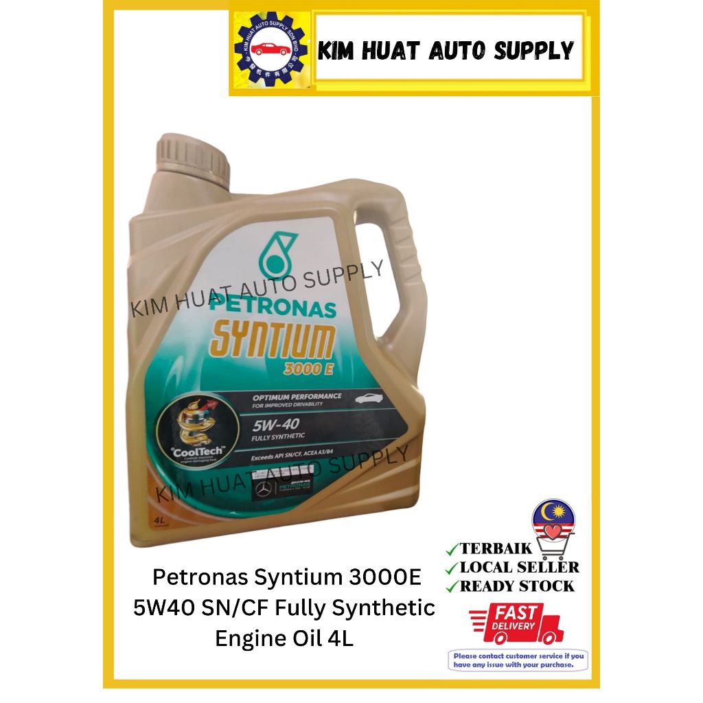 Petronas Syntium 3000E 5W40 SN/CF Fully Synthetic Engine Oil 4L | Shopee Malaysia