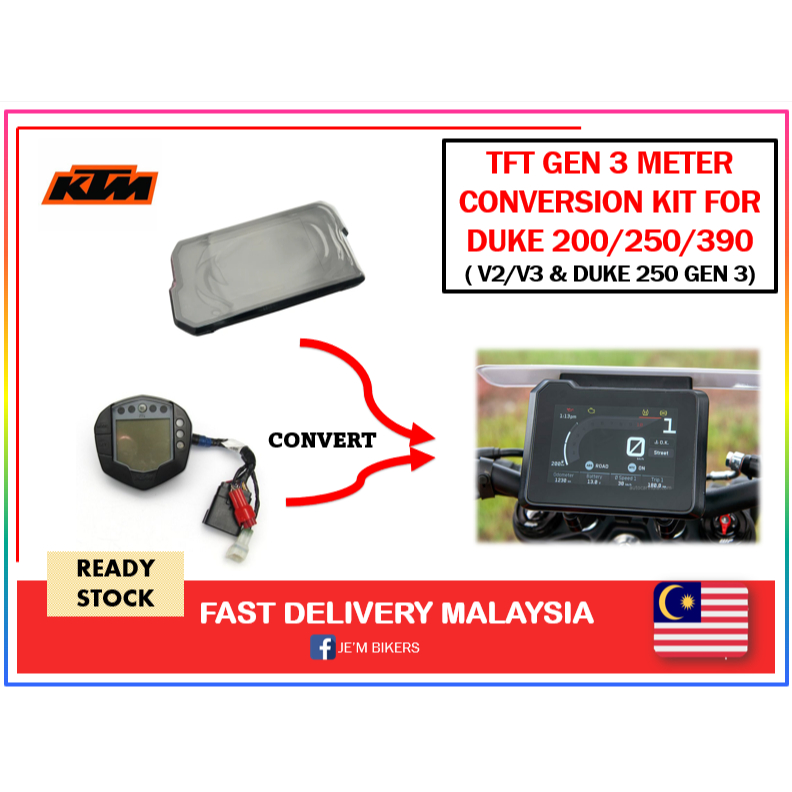 TFT DUKE 390 GEN 3 METER CONVERSION KIT FOR DUKE 200/250/390 | Shopee ...