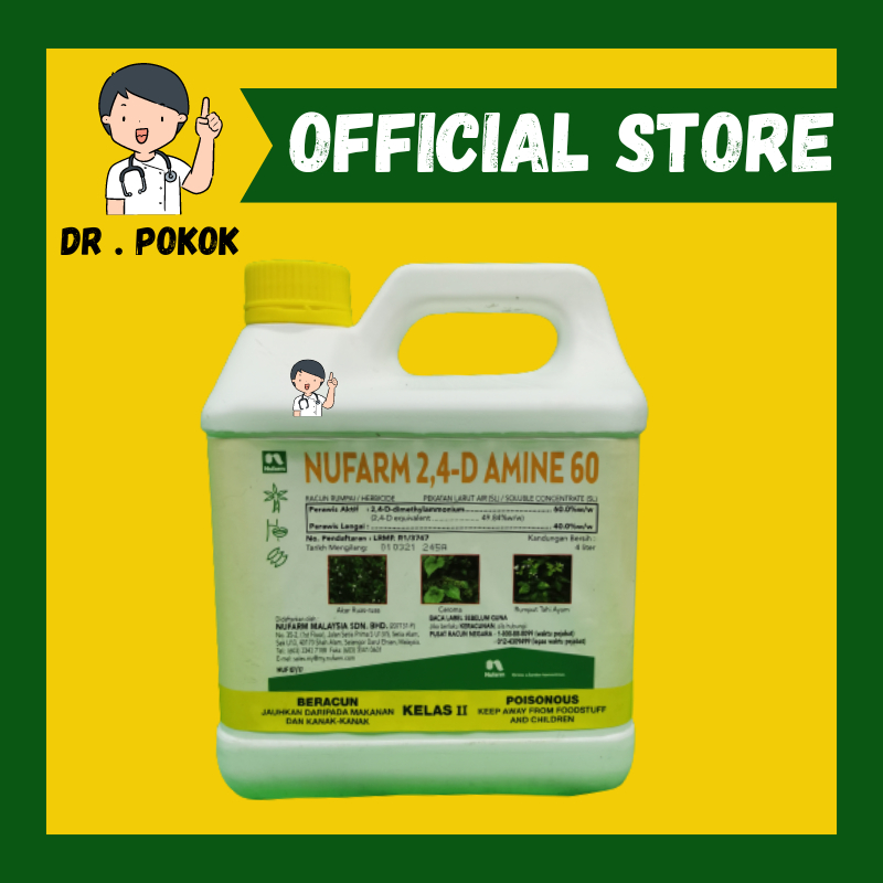 [ORIGINAL] 4L Nufarm Amine 60 /Racun Rumpai Sama Kenso Hextar Amine ...
