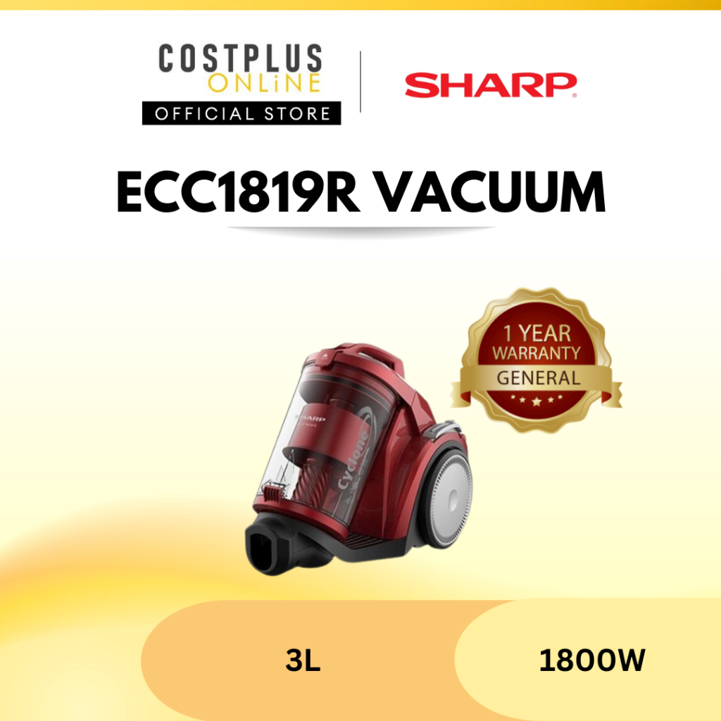 Sharp 1800W Bagless Vacuum Cleaner ECC1819R | Shopee Malaysia