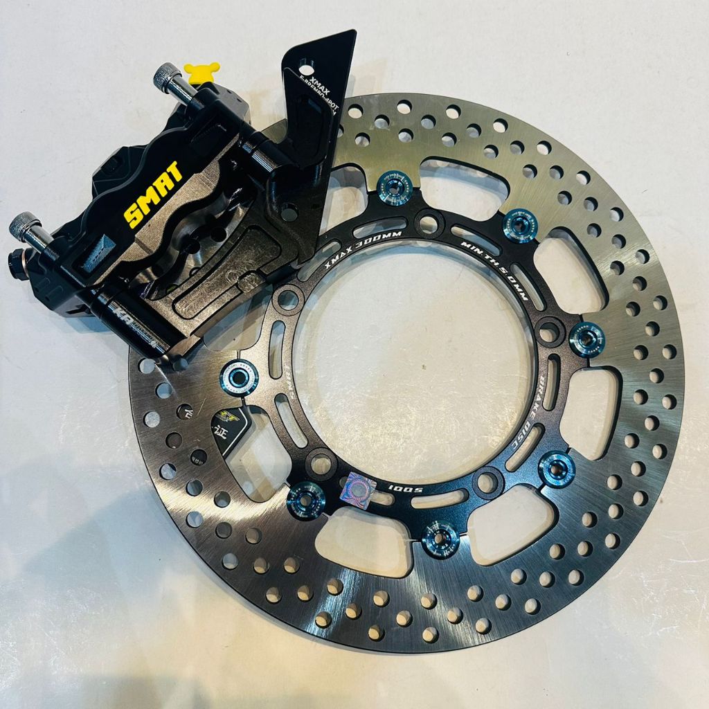 XMAX BLACK COMBO SET SMRT CALIPER FRONT 4POT REAR 2POT SIAP DISC 300MM ...
