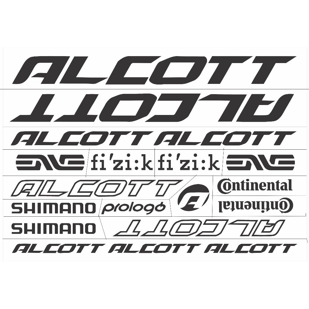 19 pcs Alcott new design with sponsor logo cycling stickers vinyl cut ...