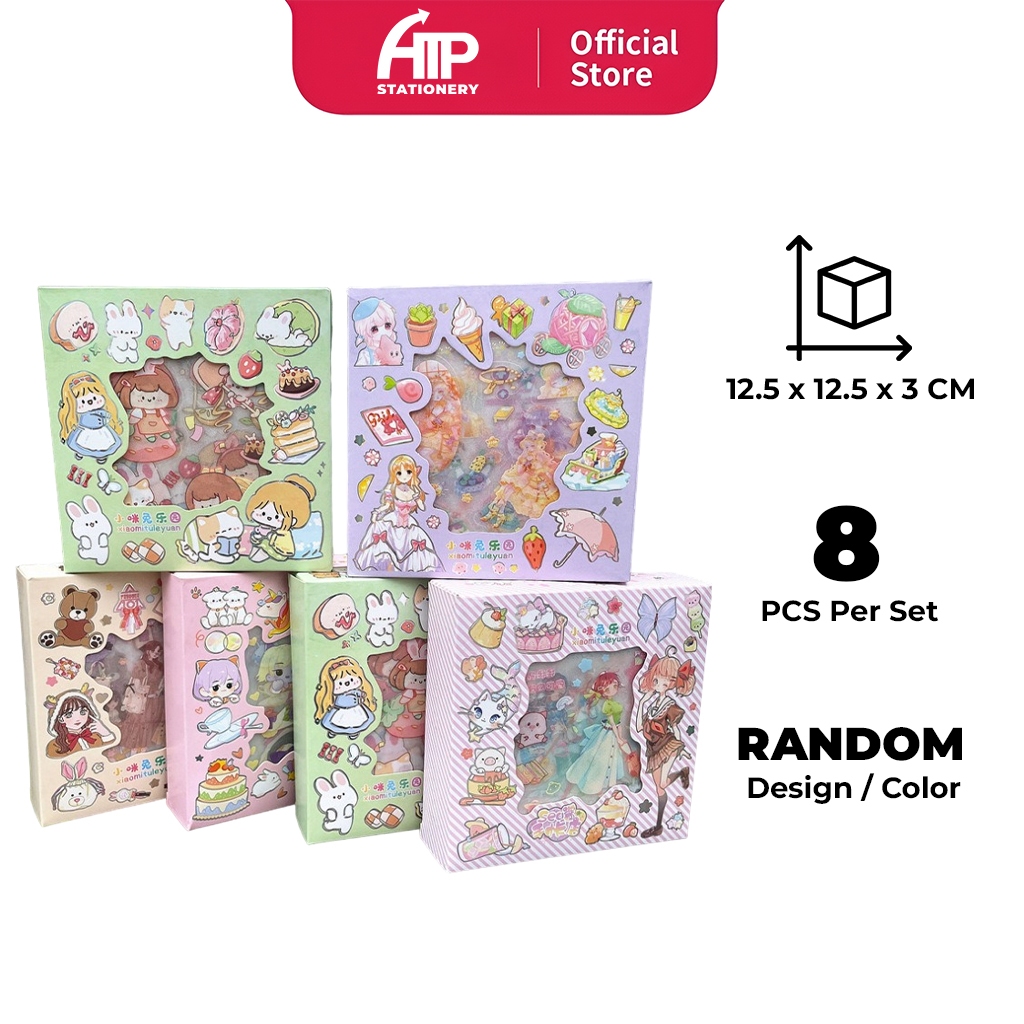Cute Cartoon Sticker 8 Pcs PET Waterproof Sticker Notebook Journal ...