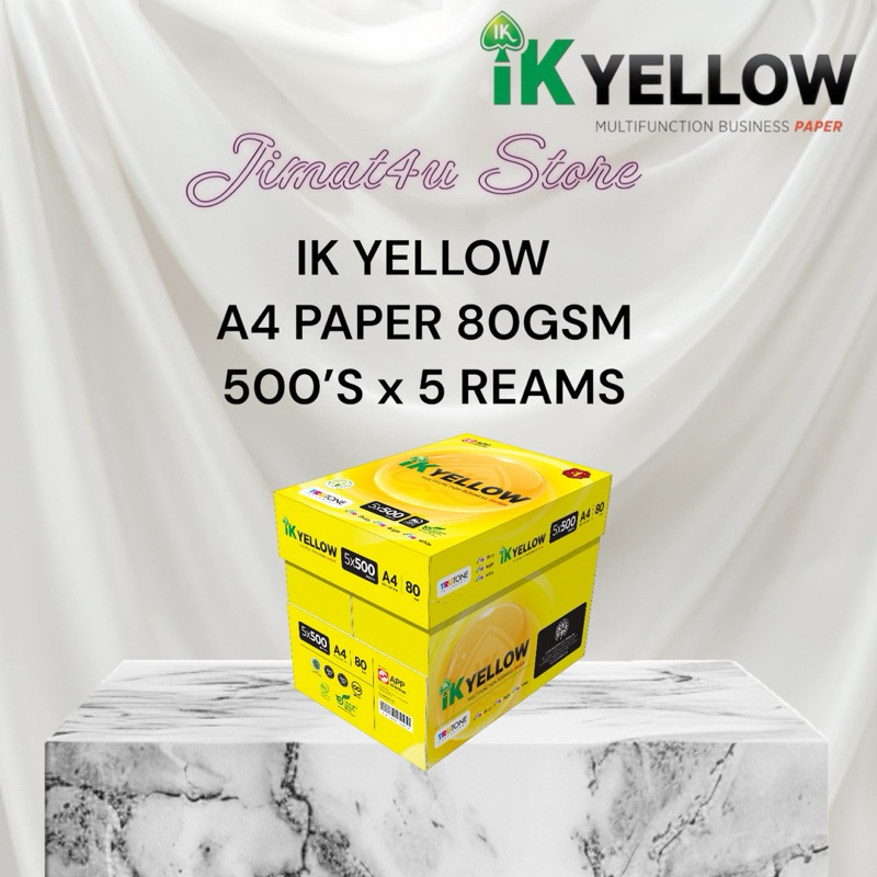 IK Yellow 500s 80gsm A4 Paper (1 Reams) (500 sheets/ream) | Shopee Malaysia