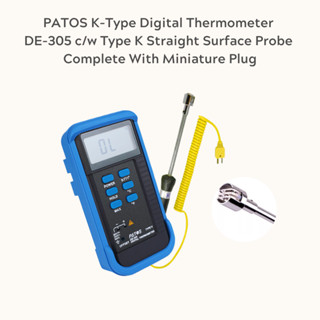 PATOS K-Type Digital Thermometer DE-305 c/w Type K Straight Surface ...