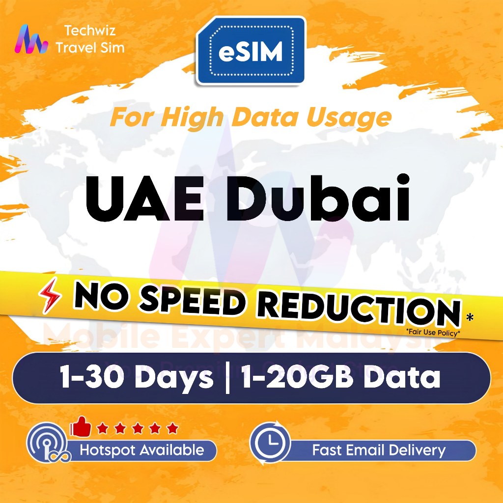 【UAE】【Dubai】【Abu Dhabi】【3-7 Days】Travel eSIM Card for Data with Unlimited 3G 4G 5G Speed Data ...