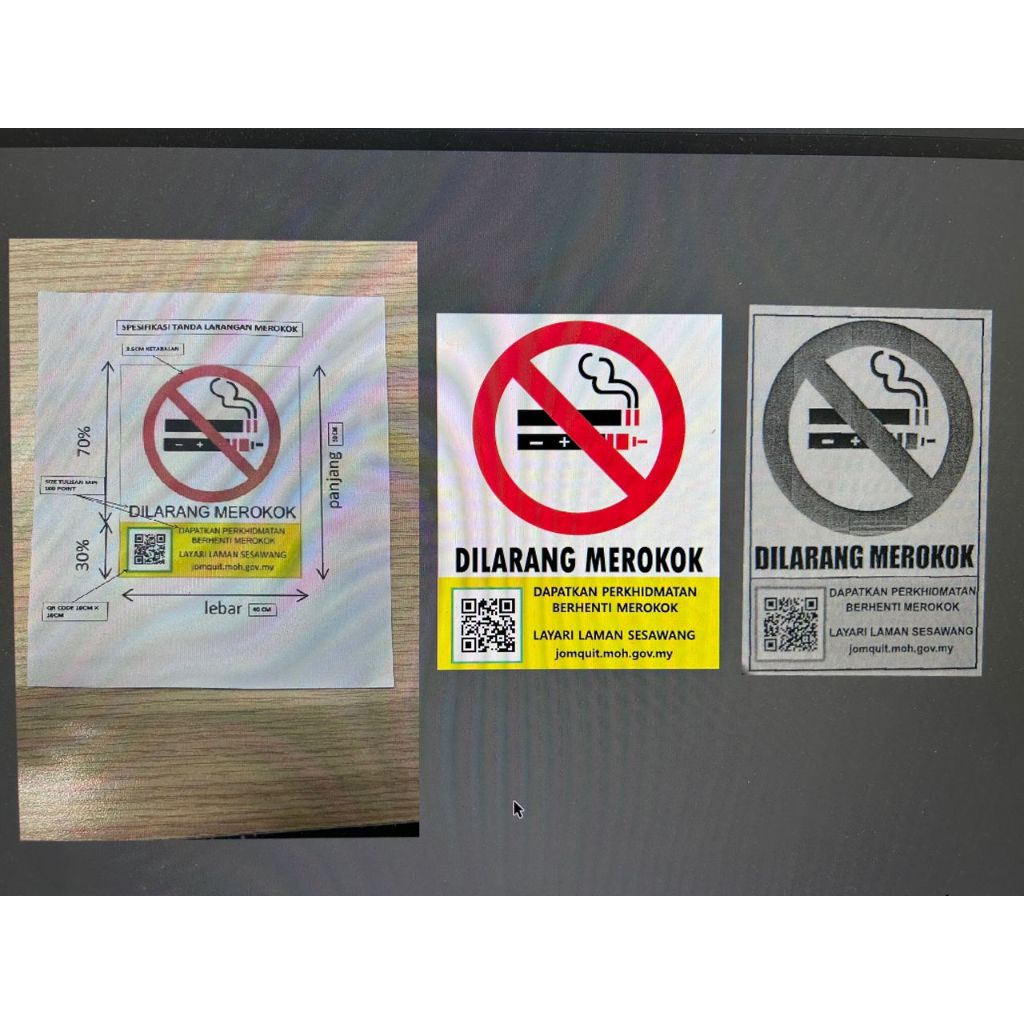 Readystock Available Promotion No Smoking Sign Board 40cm X 50cm ...