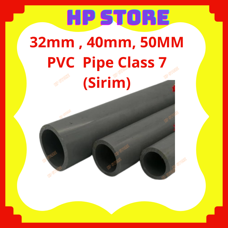 1 1/4" = 32MM / 1 1/2" = 40MM / 2" = 50MM Class 7 Grey PVC Pipe Grey PVC Paip Kelabu | Shopee ...