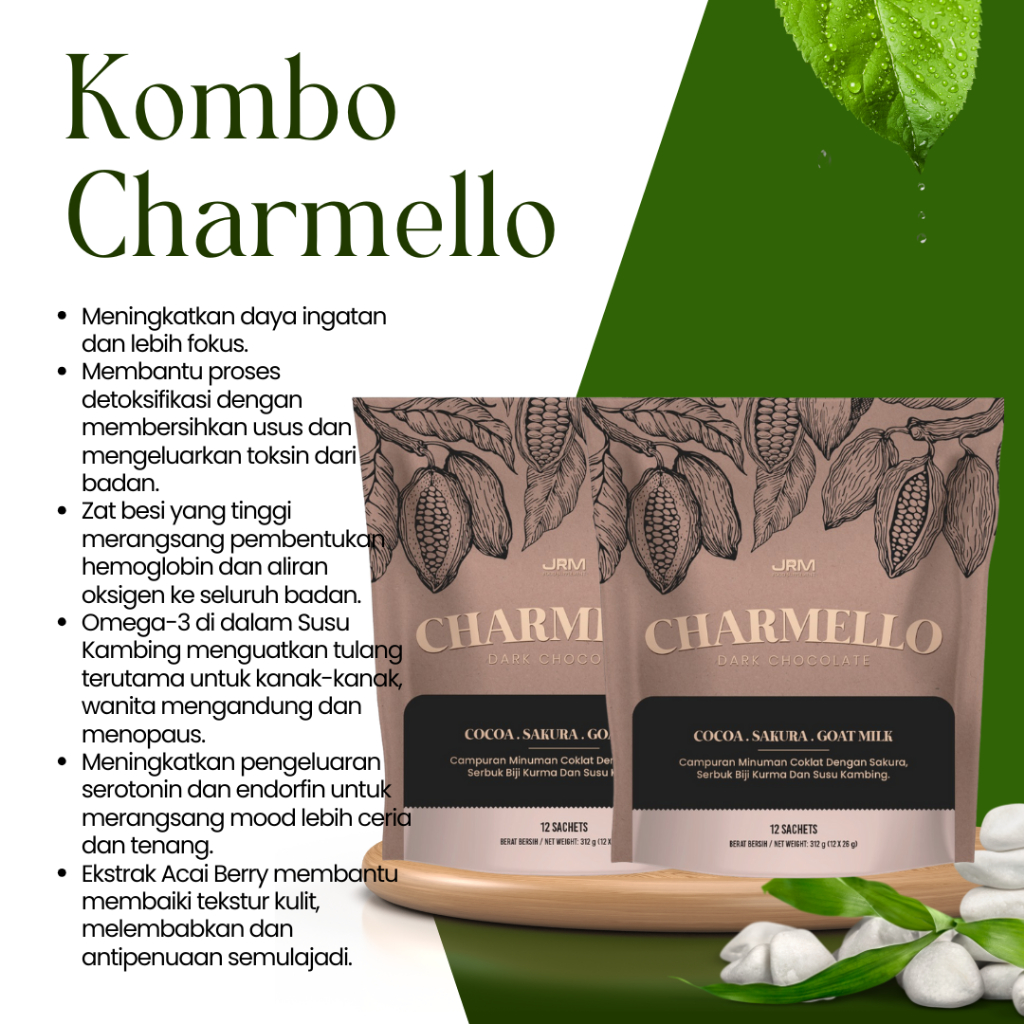 JRM HOLISTIK : PROMOSI Charmello Dark Chocolate 2 Pek (24 sachet ...