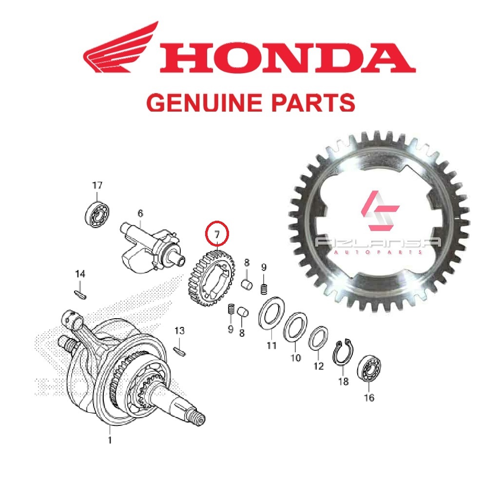 Gear A Balancer Driven 43T ( 13422-K45-NA0 ) RS150R V2 V3, RS-X V1 V2 ...