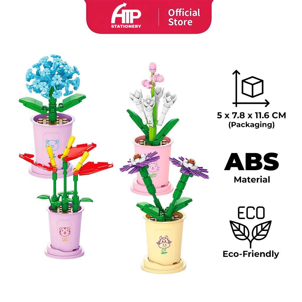 12 Zodiac Flower Building Blocks DIY Nano Puzzle Kids Educational Toys ...