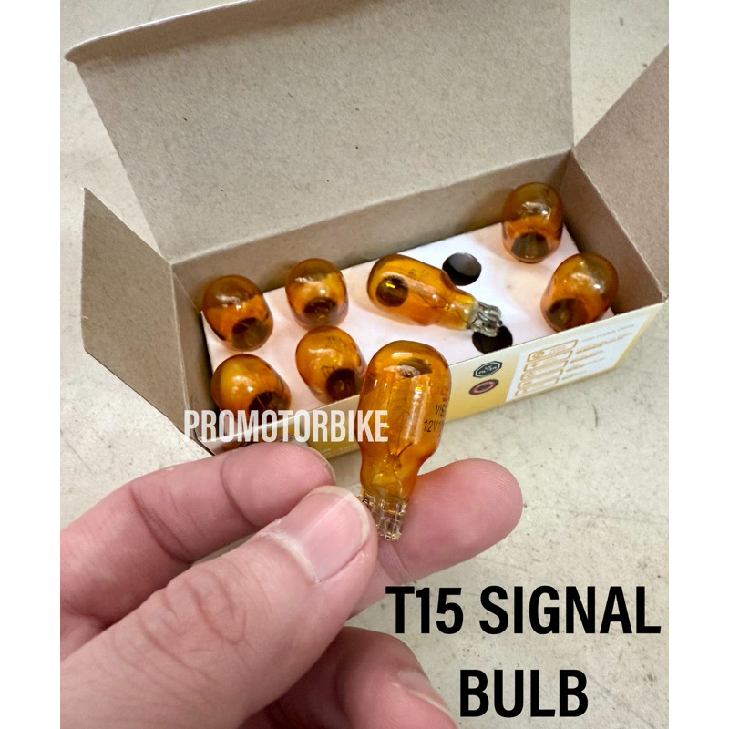 BULB SIGNAL 12V 10W T15 YELLOW BULB COLOR UNIVERSAL SIGNAL MENTOL ...