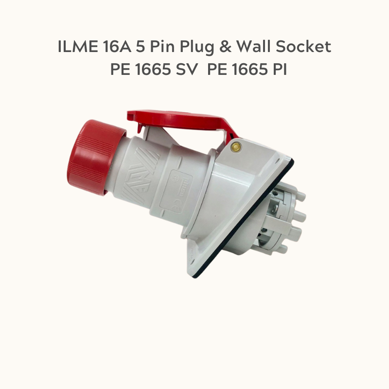 ILME 16A 5 Pin Plug & Wall Socket PE 1665 SV PE 1665 PI | Shopee Malaysia