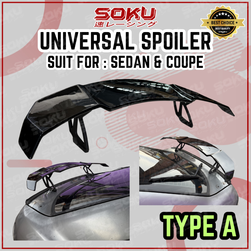 UNIVERSAL SEDAN COUPE SPOILER TYPE A GT WING SPORTY BIG CAR SPOILERS ...