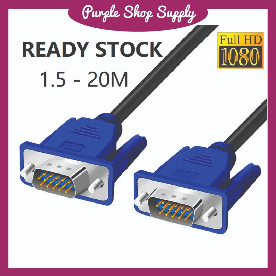 VGA Cable / RGB Cable 15pin Male to Male 3C+4 for HDTV Projector ...