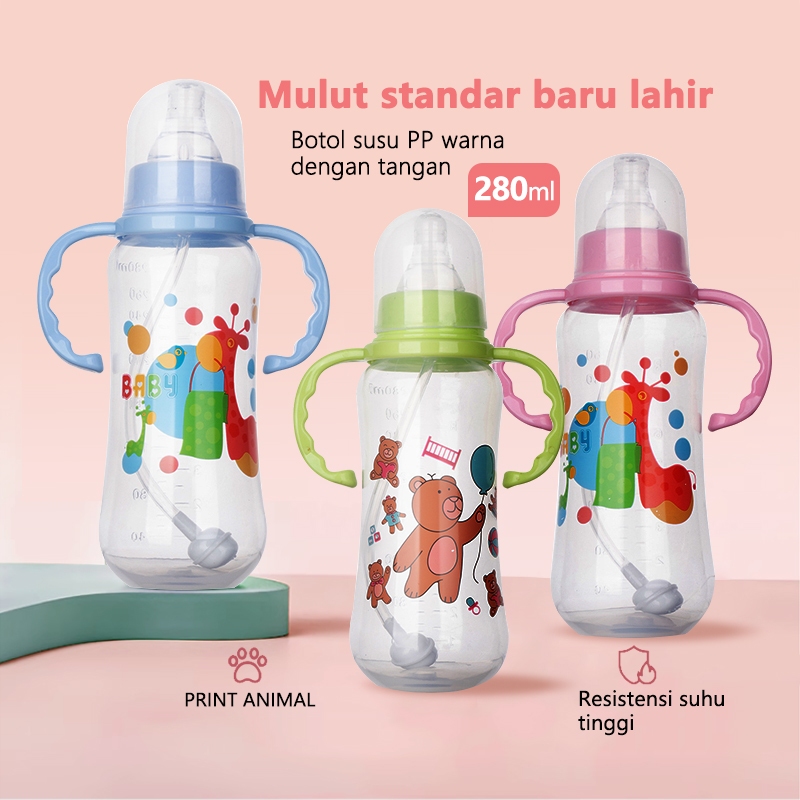 Puting Botol Susu Standard Neck Handle PPSU Anti Colic Baby Bottle 280ML | Shopee Malaysia