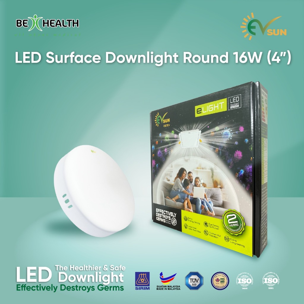 EV SUN LED SURFACE DOWNLIGHT 4'( ROUND & SQUARE ) | Shopee Malaysia