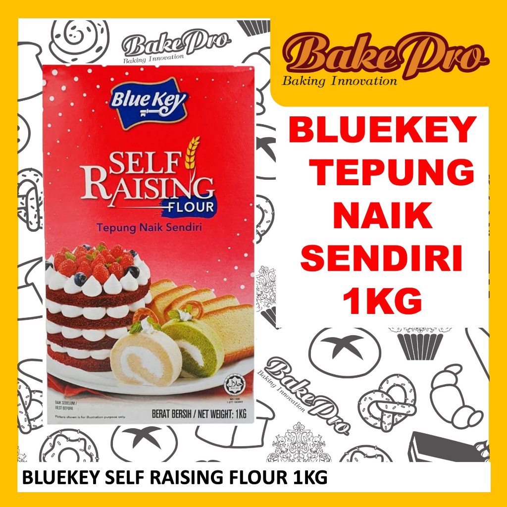 BLUEKEY SELF RAISING FLOUR 1KG/BLUEKEY TEPUNG NAIK SENDIRI 1KG | Shopee Malaysia
