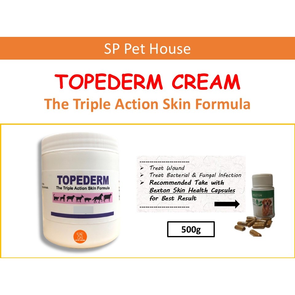 *Drum* TOPEDERM Skin Treatment For Pet & Ruminant 500g / Ubat Sapu Luka ...