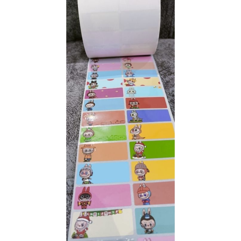🔥NEW🔥Labubu拉布布🔥Name Sticker 名字贴纸 waterproof stickers 防水贴纸 size medium ...