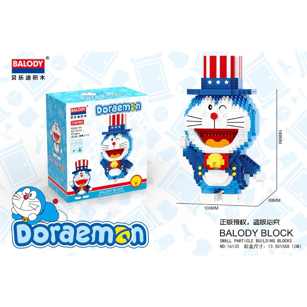Nano Blocks Doraemon Cartoon Cosplay Micro Bricks Compatible Lego ...