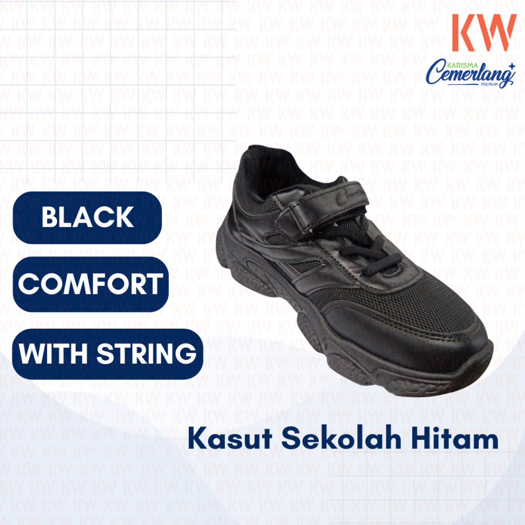 Karisma Cemerlang Kasut Sekolah Hitam Tali Lekat Kasut Sekolah Hitam ...