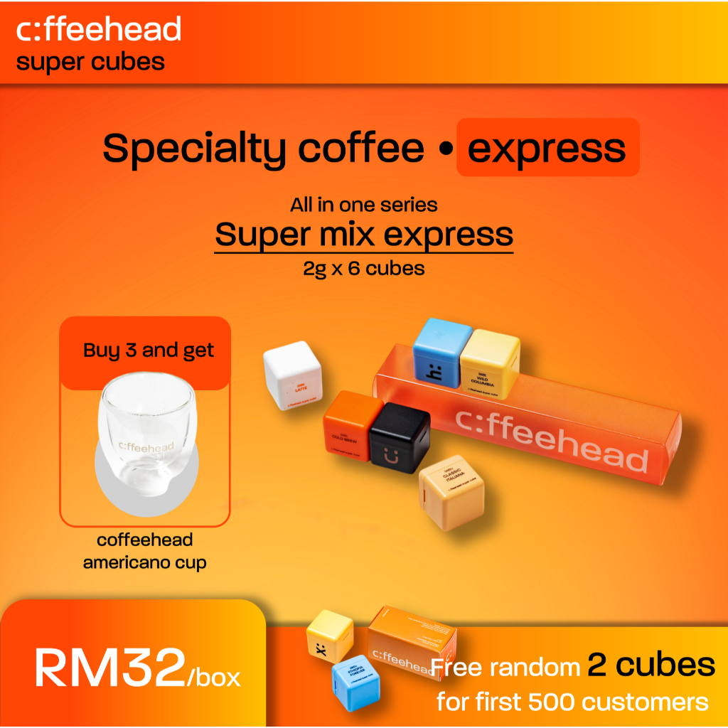 Coffeehead Super Cubes specialty coffee express 6 cubes x 2g instant ...