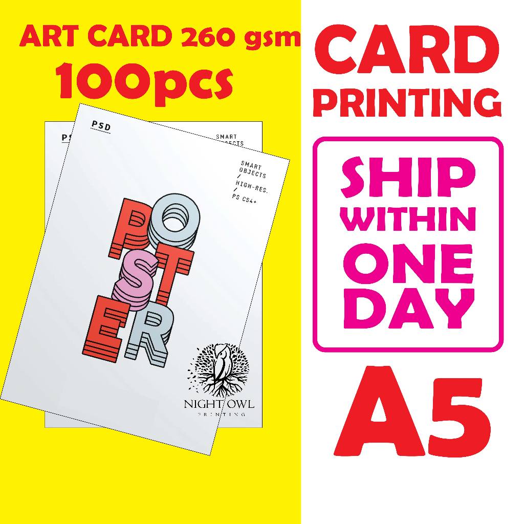 Card Printing 260gsm A5 Color Printing | Shopee Malaysia